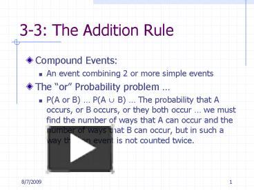 PPT – 33: The Addition Rule PowerPoint presentation | free to view - id ...