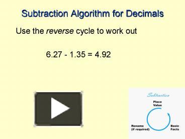 Subtraction Algorithm for Decimals presentation | free to download