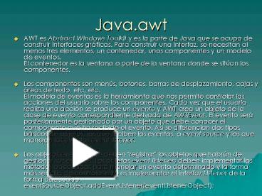Java'awt presentation | free to view