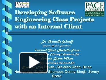 PPT – Developing Software Engineering Class Projects with an Internal ...