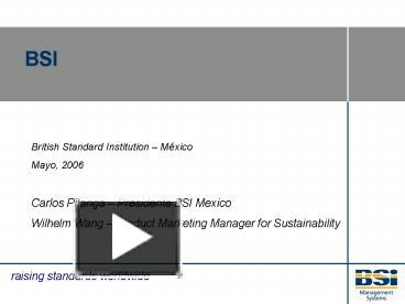 BSI presentation | free to view
