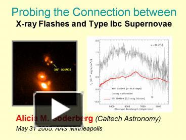 PPT – Probing the Connection between Xray Flashes and Type Ibc ...