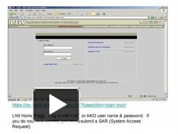 https:liw'logsa'army'milindex'cfmfuseactionlogin'main presentation ...