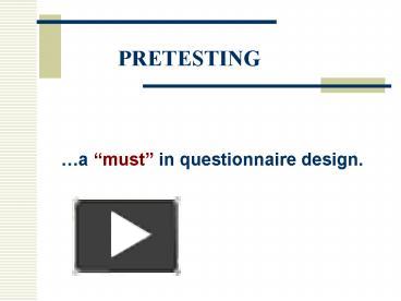 PPT – a must in questionnaire design' PowerPoint presentation | free to ...