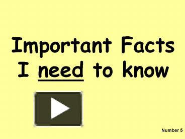 Important Facts I need to know presentation | free to view