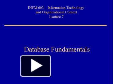 Database Fundamentals presentation | free to download