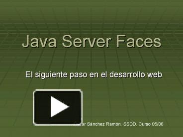 Java Server Faces presentation | free to view