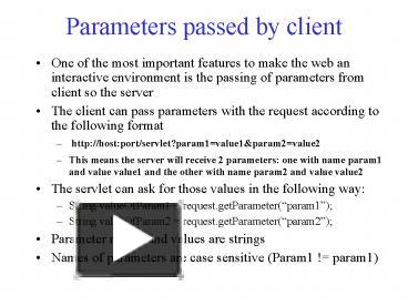 Parameters passed by client presentation | free to download