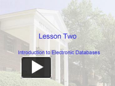 PPT – Lesson Two PowerPoint presentation | free to view - id: 2812fc-ZDc1Z