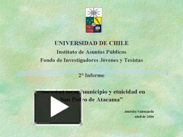 PPT – UNIVERSIDAD DE CHILE PowerPoint presentation | free to view - id ...