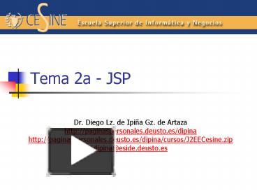 Tema 2a - JSP presentation | free to download