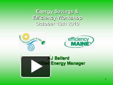 Energy Savings presentation | free to view