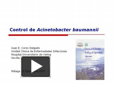 Control de Acinetobacter baumannii presentation | free to view