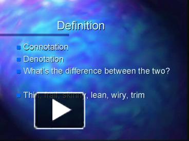 PPT – Definition PowerPoint presentation | free to view - id: 28763-NGYzN
