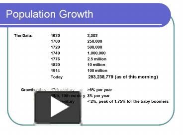 Population Growth presentation | free to view