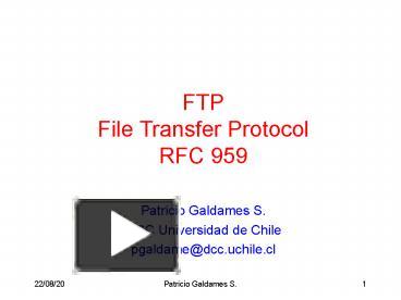 FTP File Transfer Protocol RFC 959 presentation | free to download