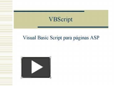 VBScript presentation | free to view
