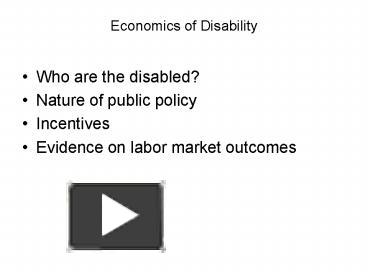 PPT – Economics of Disability PowerPoint presentation | free to view ...
