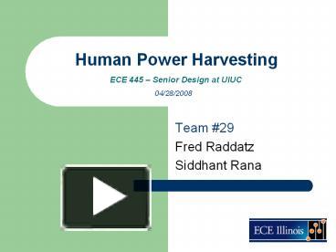 PPT – Human Power Harvesting PowerPoint presentation | free to view ...