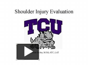 PPT – Shoulder Injury Evaluation PowerPoint presentation | free to view ...