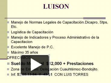 PPT – LUISON PowerPoint presentation | free to view - id: 28cdff-Yjg0N