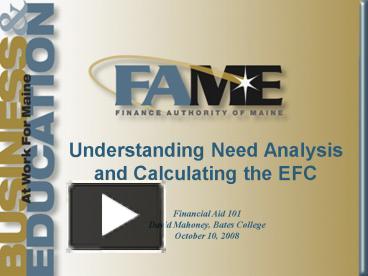 Understanding Need Analysis and Calculating the EFC presentation | free ...