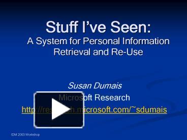 PPT – Stuff I PowerPoint presentation | free to download - id: 29039-NzM5Y