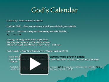 Gods Calendar presentation | free to download