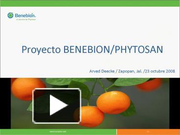 Proyecto BENEBIONPHYTOSAN presentation | free to view