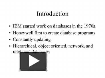 PPT – IBM started work on databases in the 1970s PowerPoint ...