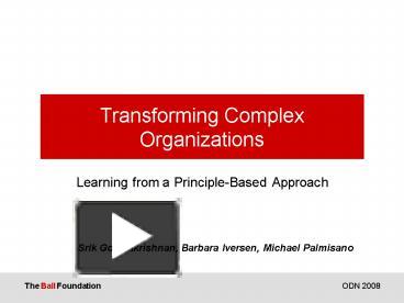 PPT – Transforming Complex Organizations PowerPoint presentation | free ...