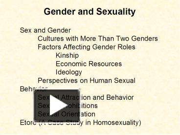 PPT – Gender and Sexuality PowerPoint presentation | free to view - id ...
