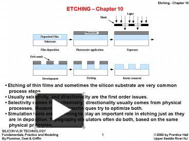 PPT – ETCHING Chapter 10 PowerPoint presentation | free to view - id ...