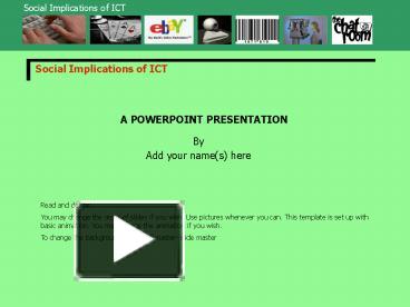 PPT – Social Impact of ICT Powerpoint Template PowerPoint presentation ...