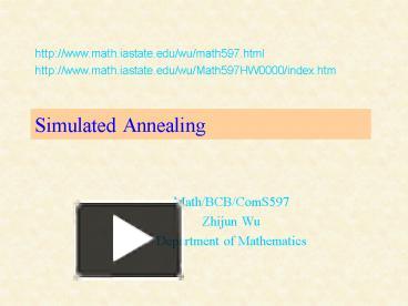 PPT – Simulated Annealing PowerPoint presentation | free to view - id ...