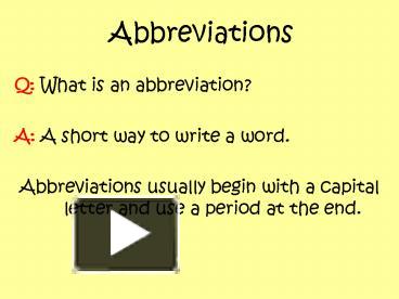 Abbreviations presentation | free to view