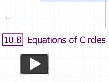 10'8 Equations of Circles presentation | free to view