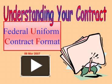 Federal Uniform Contract Format presentation | free to view