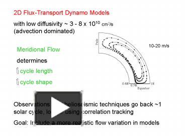 PPT – 2D FluxTransport Dynamo Models PowerPoint presentation | free to ...