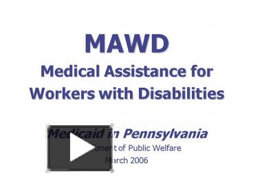 MAWD presentation | free to view