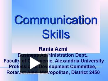 PPT – Communication Skills PowerPoint presentation | free to view - id ...