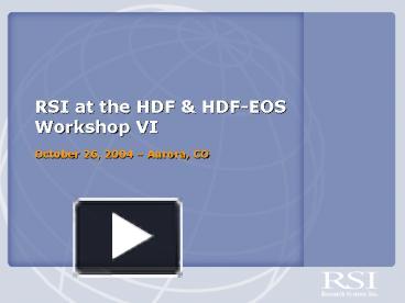 PPT – RSI at the HDF PowerPoint presentation | free to download - id ...