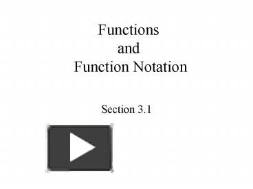 Functions and Function Notation presentation | free to view