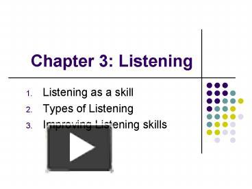 Chapter 3: Listening presentation | free to view