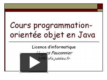 Cours programmation-orient presentation | free to download