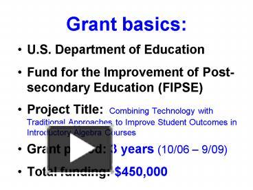 PPT – Grant basics: PowerPoint presentation | free to view - id: 2993d ...