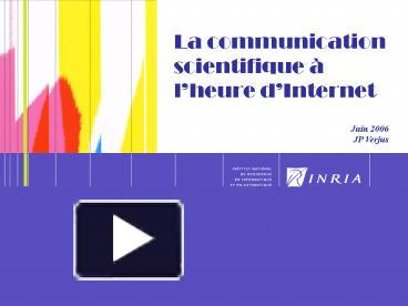 La communication scientifique presentation | free to view
