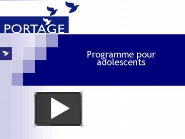 PPT – Programme pour adolescents PowerPoint presentation | free to view ...