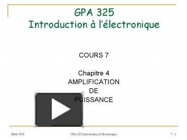 PPT – GPA 325 Introduction PowerPoint presentation | free to view - id ...