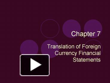 Translation of Foreign Currency Financial Statements presentation ...